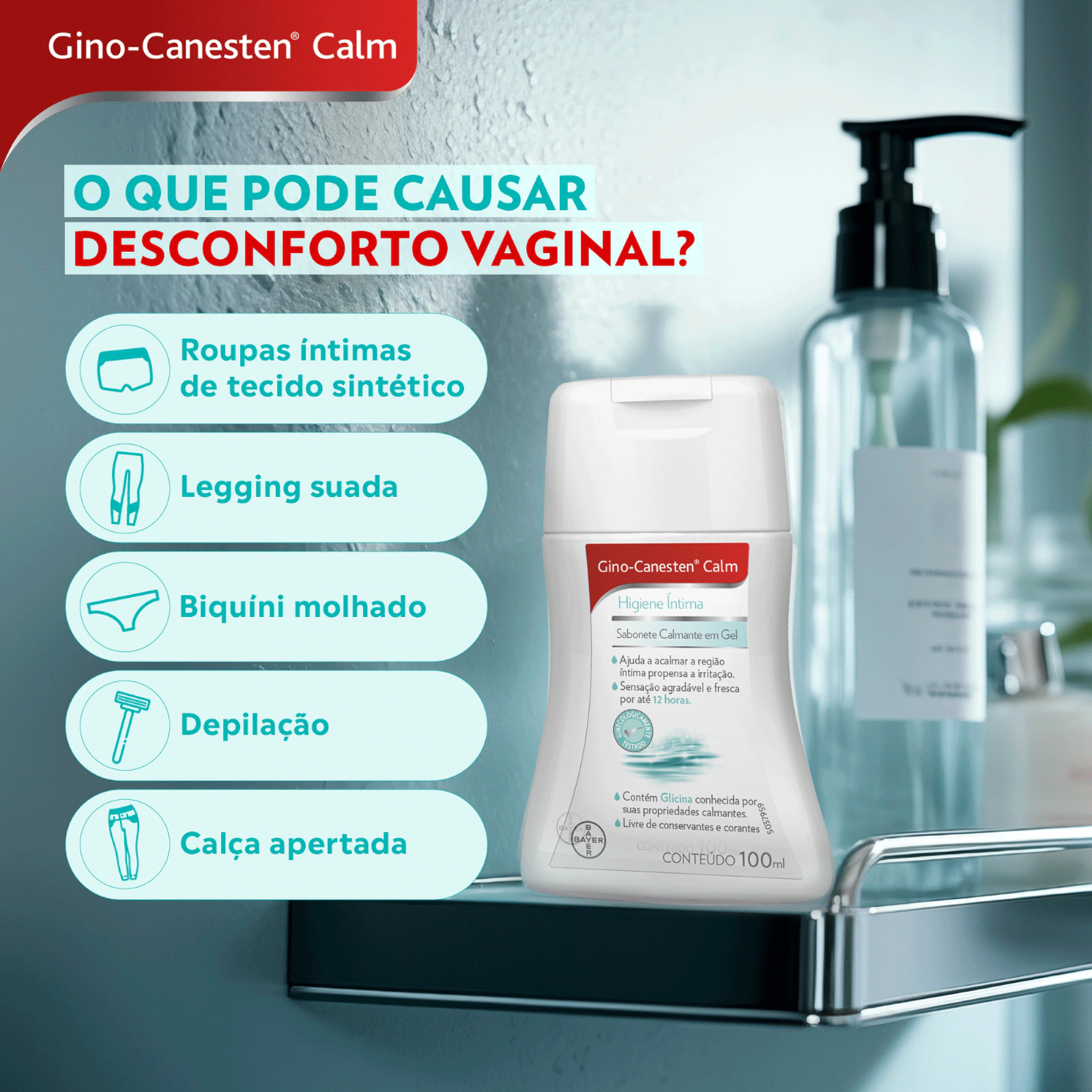 GINO CANESTEN CALM SABONETE INTIMO GEL COM GLICINA 100ML - BAYER | e-Cegemed - Seu pedido ...